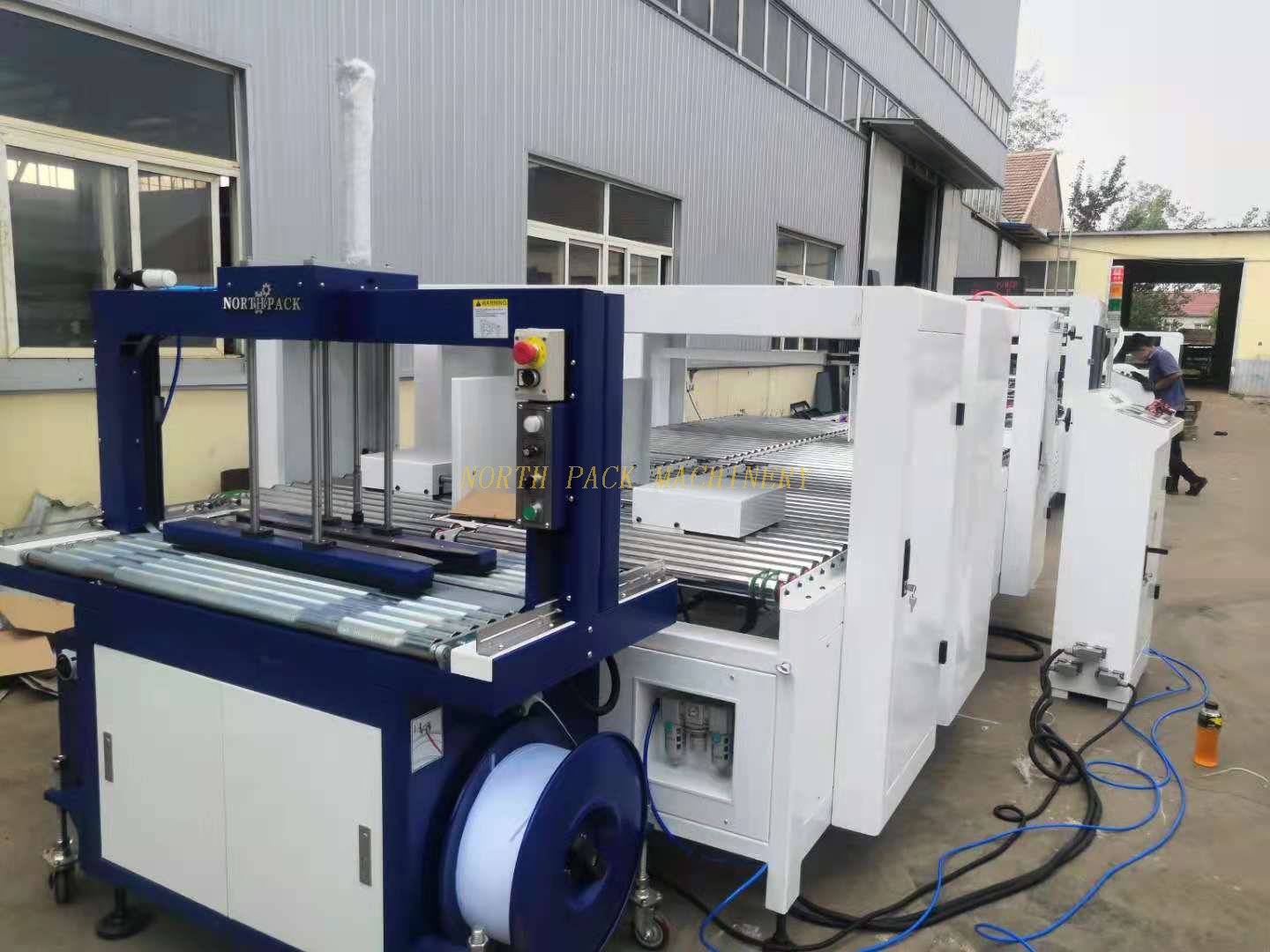 Automatic corrugation cardboard folder gluer with PP strapping bundling ...